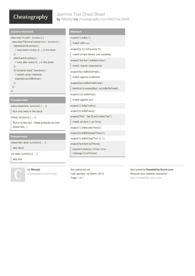 32 Framework Cheat Sheets - Cheatography.com: Cheat Sheets For Every Occasion