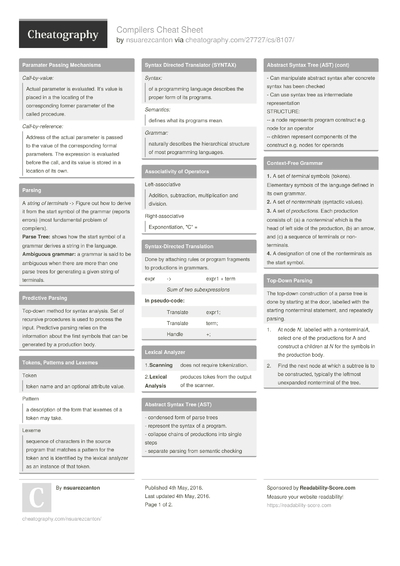 Cheat Sheets Matching "regex" - Cheatography.com: Cheat Sheets For Every Occasion