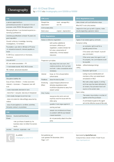 6 Real Cheat Sheets - Cheatography.com: Cheat Sheets For Every Occasion