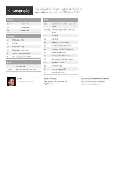 752 Python Cheat Sheets - Cheatography.com: Cheat Sheets For Every Occasion
