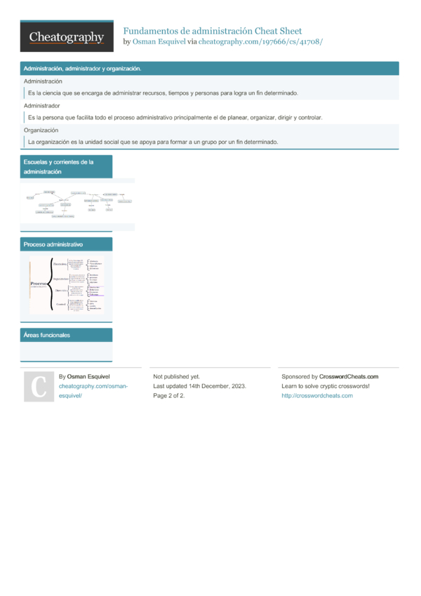 Fundamentos de administración Cheat Sheet by Osman Esquivel - Download free from Cheatography ...