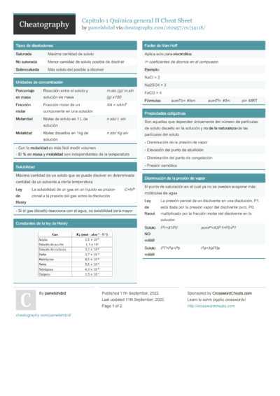 295 Chemistry Cheat Sheets - Cheatography.com: Cheat Sheets For Every ...