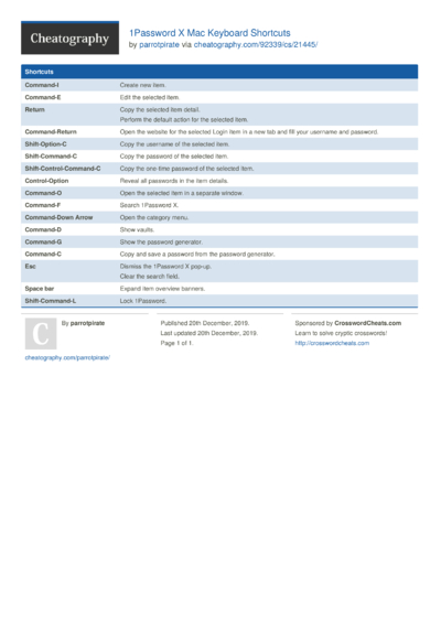 Calvin's Keyboard Shortcuts by calvinlang - Download free from ...