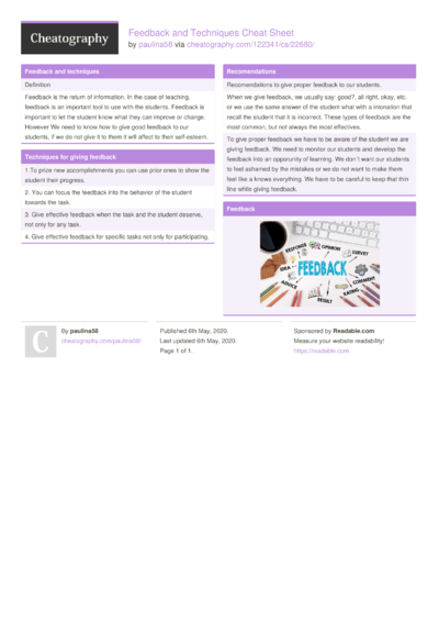 14 Esl Cheat Sheets - Cheatography.com: Cheat Sheets For Every Occasion