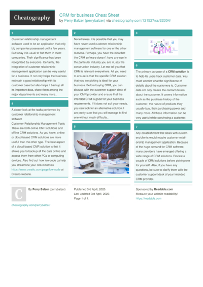 178 Business Cheat Sheets - Cheatography.com: Cheat Sheets For Every ...