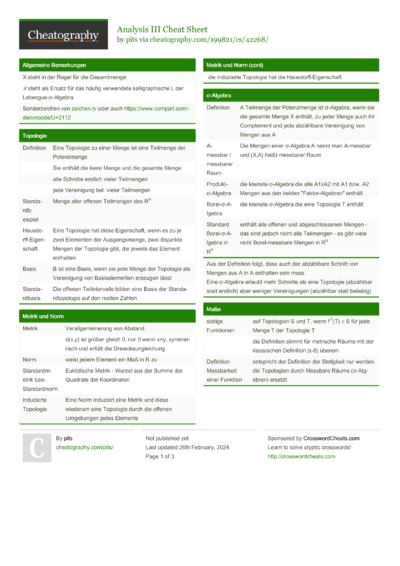 27 Analysis Cheat Sheets - Cheatography.com: Cheat Sheets For Every ...