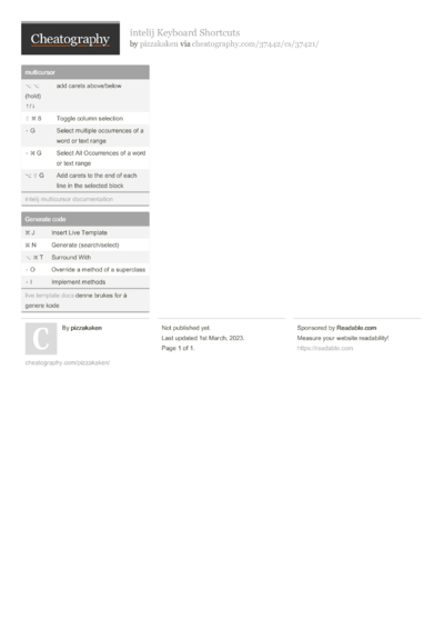 1270 Software Cheat Sheets - Cheatography.com: Cheat Sheets For Every ...