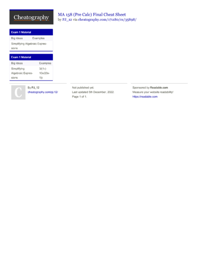 2536 Education Cheat Sheets - Cheatography.com: Cheat Sheets For Every ...