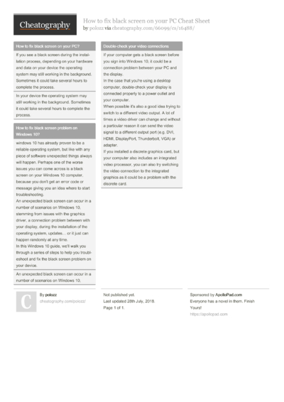 21 Screen Cheat Sheets - Cheatography.com: Cheat Sheets For Every Occasion