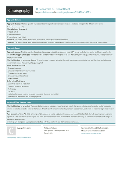 81 Economics Cheat Sheets - Cheatography.com: Cheat Sheets For Every ...