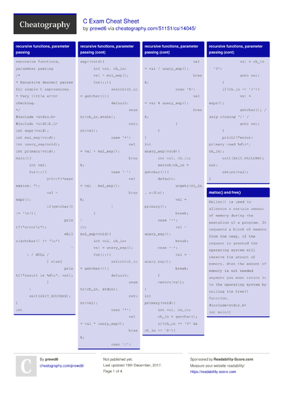 2311 Programming Cheat Sheets - Cheatography.com: Cheat Sheets For ...