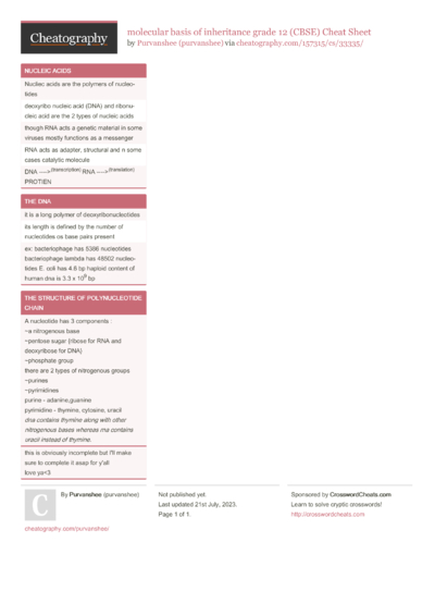 9 Grade12 Cheat Sheets - Cheatography.com: Cheat Sheets For Every Occasion