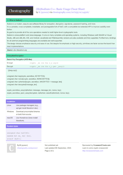 6 Cryptography Cheat Sheets - Cheatography.com: Cheat Sheets For Every Occasion
