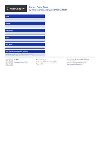 50 School Cheat Sheets - Cheatography.com: Cheat Sheets For Every Occasion