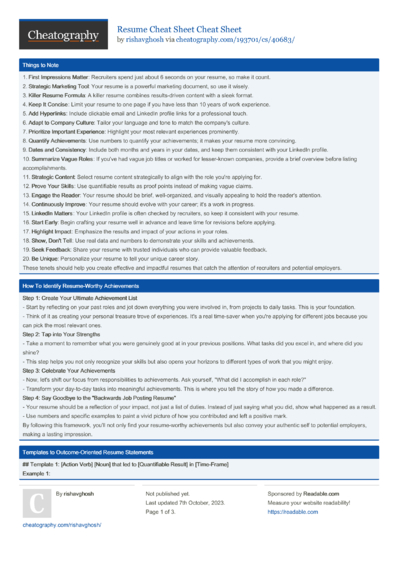 3278 Education Cheat Sheets - Cheatography.com: Cheat Sheets For Every ...