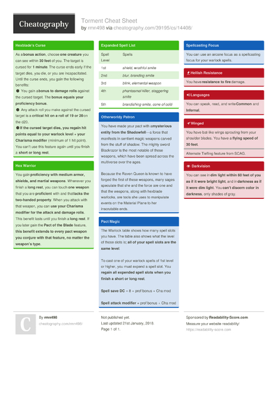 13 Dnd Cheat Sheets - Cheatography.com: Cheat Sheets For Every Occasion