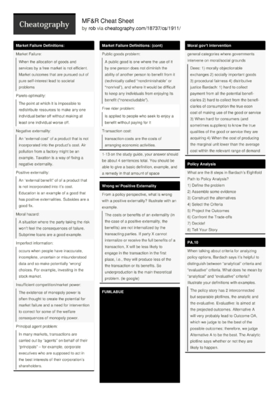 13 Failure Cheat Sheets - Cheatography.com: Cheat Sheets For Every Occasion