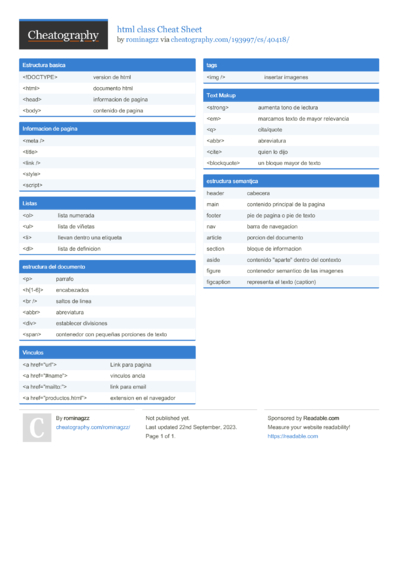 2700 Programming Cheat Sheets - Cheatography.com: Cheat Sheets For Every Occasion
