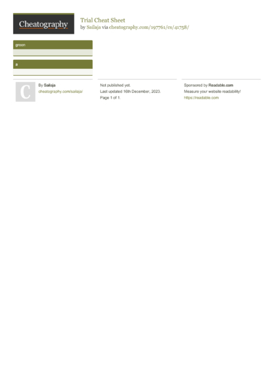 1342 Software Cheat Sheets - Cheatography.com: Cheat Sheets For Every ...