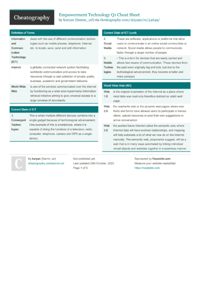 2223 Education Cheat Sheets - Cheatography.com: Cheat Sheets For Every ...