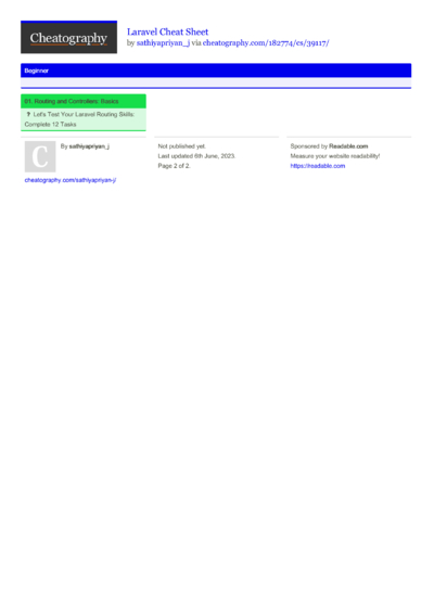 2694 Programming Cheat Sheets - Cheatography.com: Cheat Sheets For Every Occasion