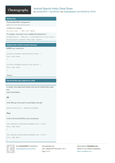 11 Kotlin Cheat Sheets Cheat Sheets For Every Occasion 6557