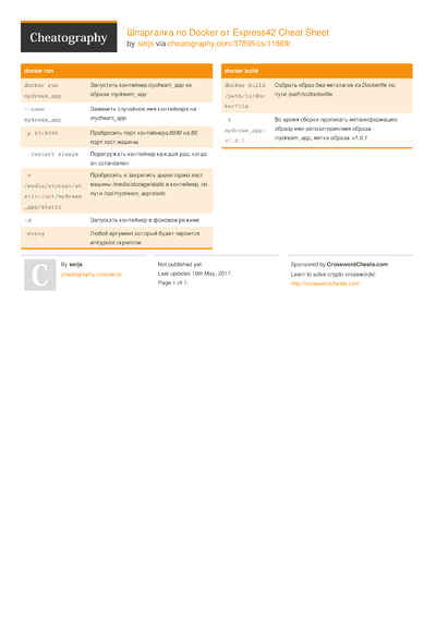 60 Docker Cheat Sheets - Cheatography.com: Cheat Sheets For Every Occasion
