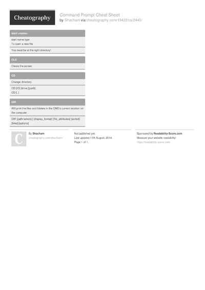 19 Cmd Cheat Sheets Cheat Sheets For Every Occasion