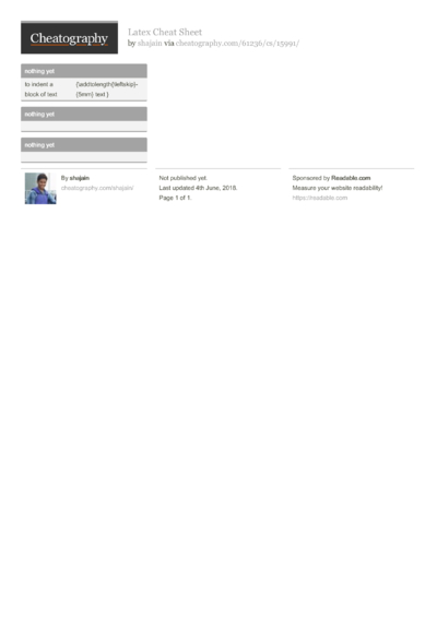 16 Format Cheat Sheets - Cheatography.com: Cheat Sheets For Every Occasion