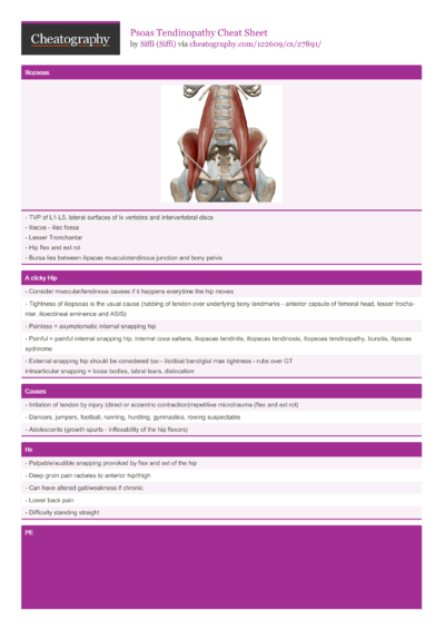 1 Psoas Cheat Sheet - Cheatography.com: Cheat Sheets For Every Occasion