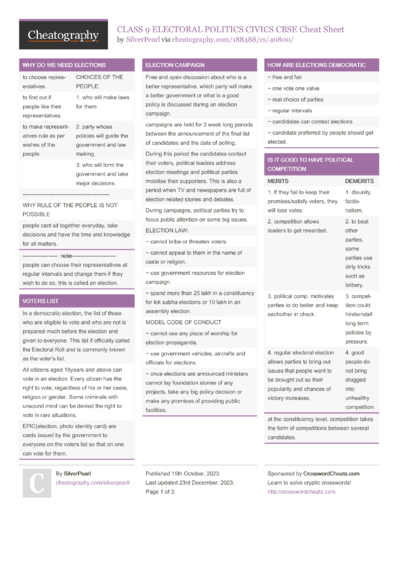 POVERTY AS A CHALLENGE CLASS 9 Cheat Sheet by SilverPearl - Download ...