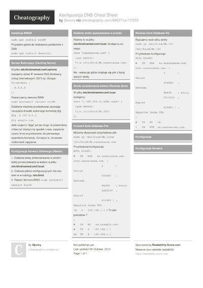 12 Dns Cheat Sheets - Cheatography.com: Cheat Sheets For Every Occasion