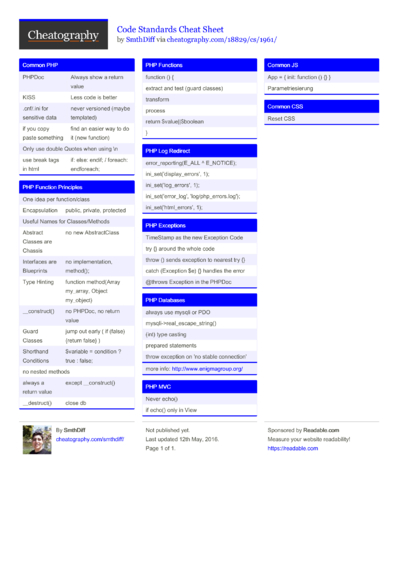 105 Web Cheat Sheets - Cheatography.com: Cheat Sheets For Every Occasion