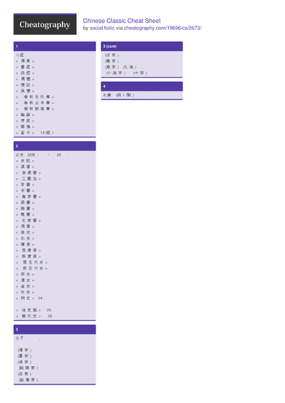 2 Classical Cheat Sheets - Cheatography.com: Cheat Sheets For Every ...