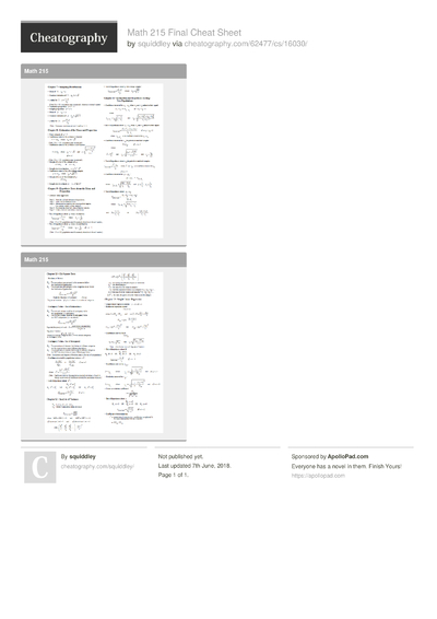 179 Math Cheat Sheets - Cheatography.com: Cheat Sheets For Every Occasion