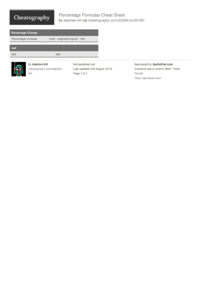 179 Maths Cheat Sheets - Cheatography.com: Cheat Sheets For Every Occasion