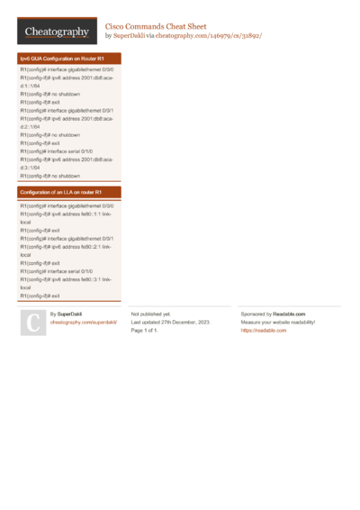 60 Cisco Cheat Sheets Cheat Sheets For Every Occasion