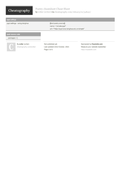 2704 Programming Cheat Sheets - Cheatography.com: Cheat Sheets For Every Occasion