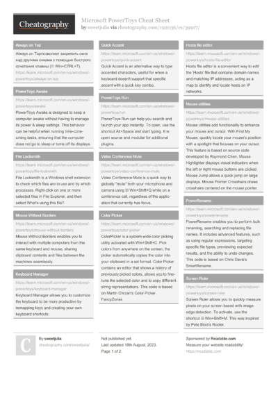 4 Utilities Cheat Sheets - Cheatography.com: Cheat Sheets For Every ...