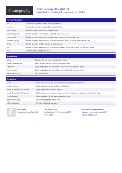 4 Ocaml Cheat Sheets Cheat Sheets For Every Occasion