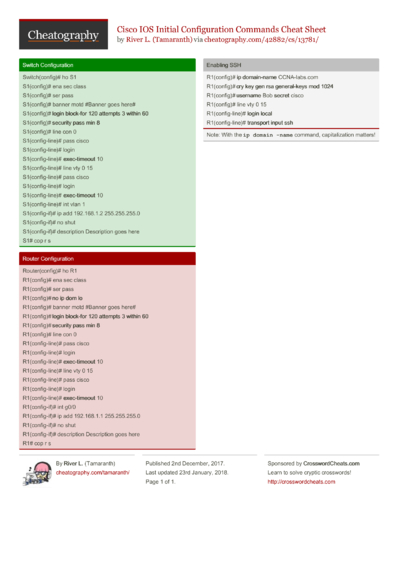 NET-126 Commands Cheat Sheet by Tamaranth - Download free from ... NET-126 Commands Cheat Sheet by Tamaranth - Download free from ...