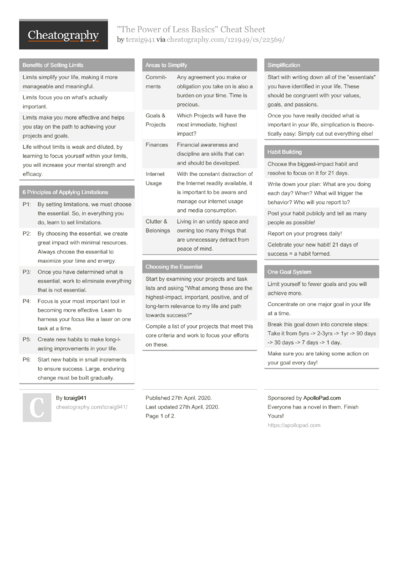Cheat Sheets in English - Cheatography.com: Cheat Sheets For Every Occasion