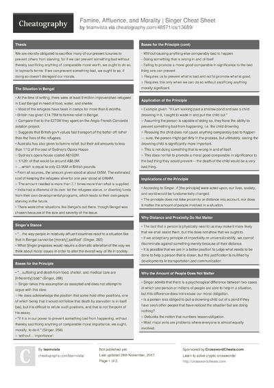 21 Ethics Cheat Sheets - Cheatography.com: Cheat Sheets For Every Occasion