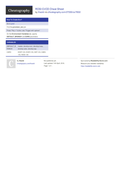 1 Ci-cd Cheat Sheet - Cheatography.com: Cheat Sheets For Every Occasion