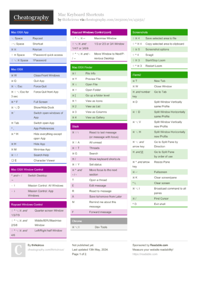 1349 Software Cheat Sheets - Cheatography.com: Cheat Sheets For Every ...