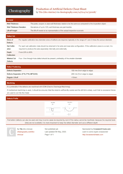 184 Engineering Cheat Sheets - Cheatography.com: Cheat Sheets For Every ...