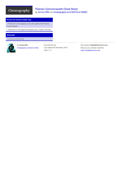 24 Geography Cheat Sheets - Cheatography.com: Cheat Sheets For Every ...