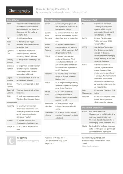 Robocopy Cheat Sheet by RomelSan - Download free from Cheatography ...