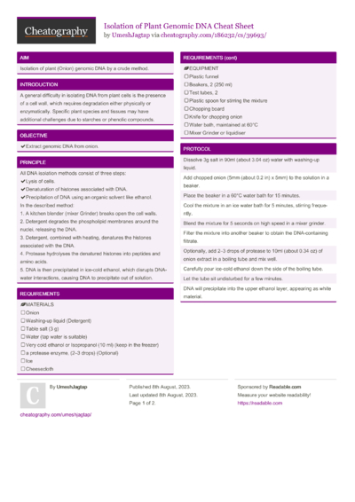 Deciphering Amino Acid Sequence from mRNA Cheat Sheet by UmeshJagtap ...