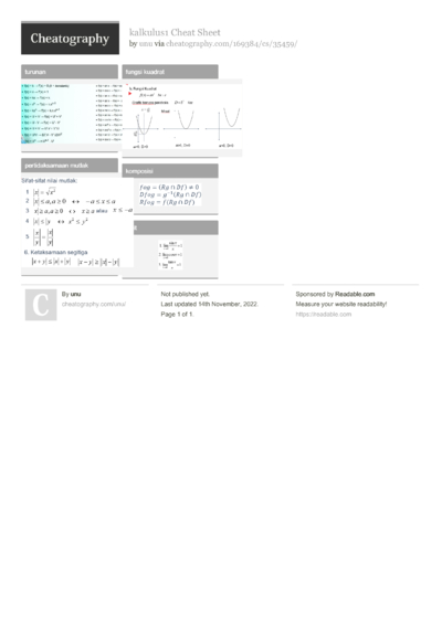 193 Mathematics Cheat Sheets Cheat Sheets For Every